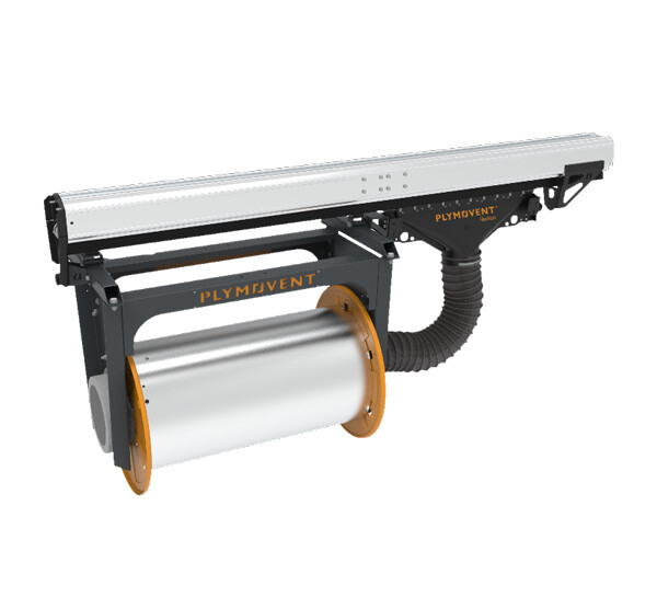 Hose Reel on Rail for efficient multi bay exhaust extraction